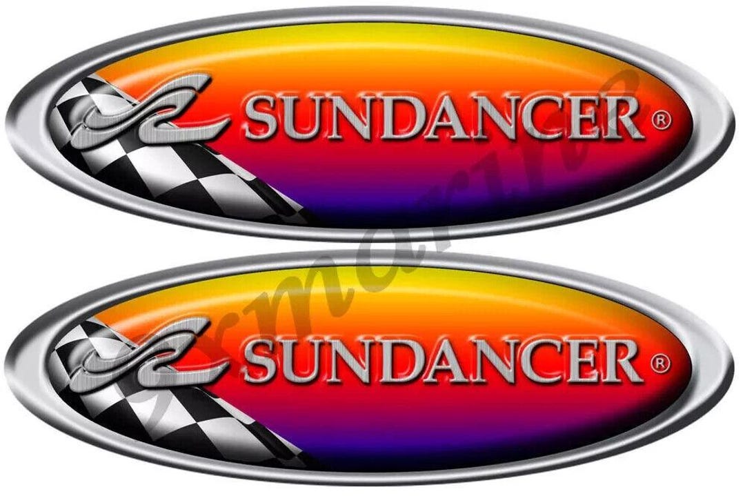Set of 2 Sea Ray Sundancer Racing Oval Vinyl Stickers, Faux 3d Look, 10 ...