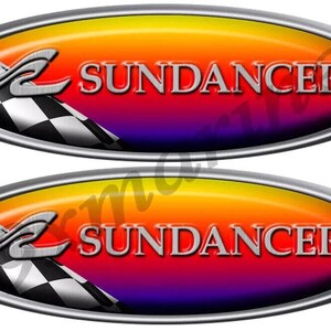 Set of 2 Sea Ray Sundancer Racing Oval Vinyl Stickers, Faux 3d Look, 10 ...