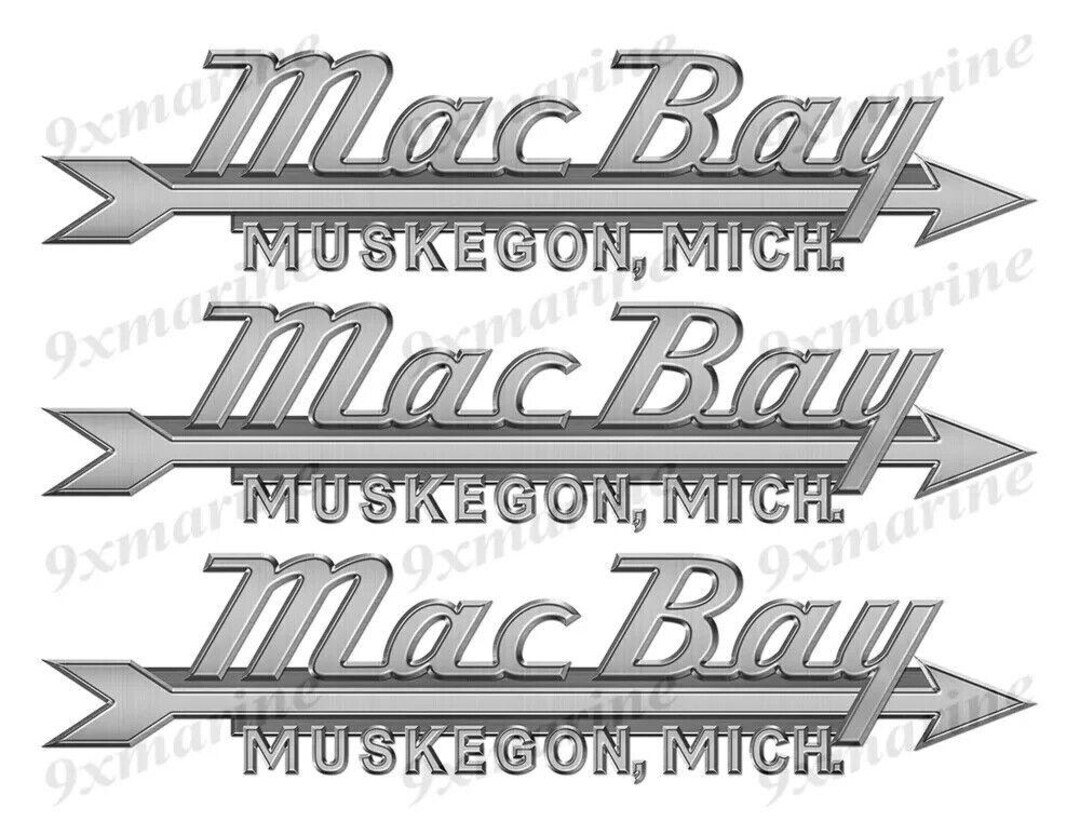 Mac Bay Retro 50s Vinyl Decal Boat Stickers, Set of 3, 10" X 2.5" - Etsy