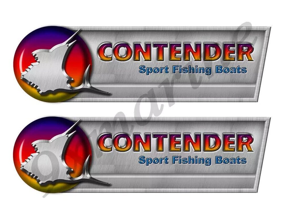 Contender Sport Retro Style Vinyl Decal Boat Stickers, Set of 2, 10" X ...