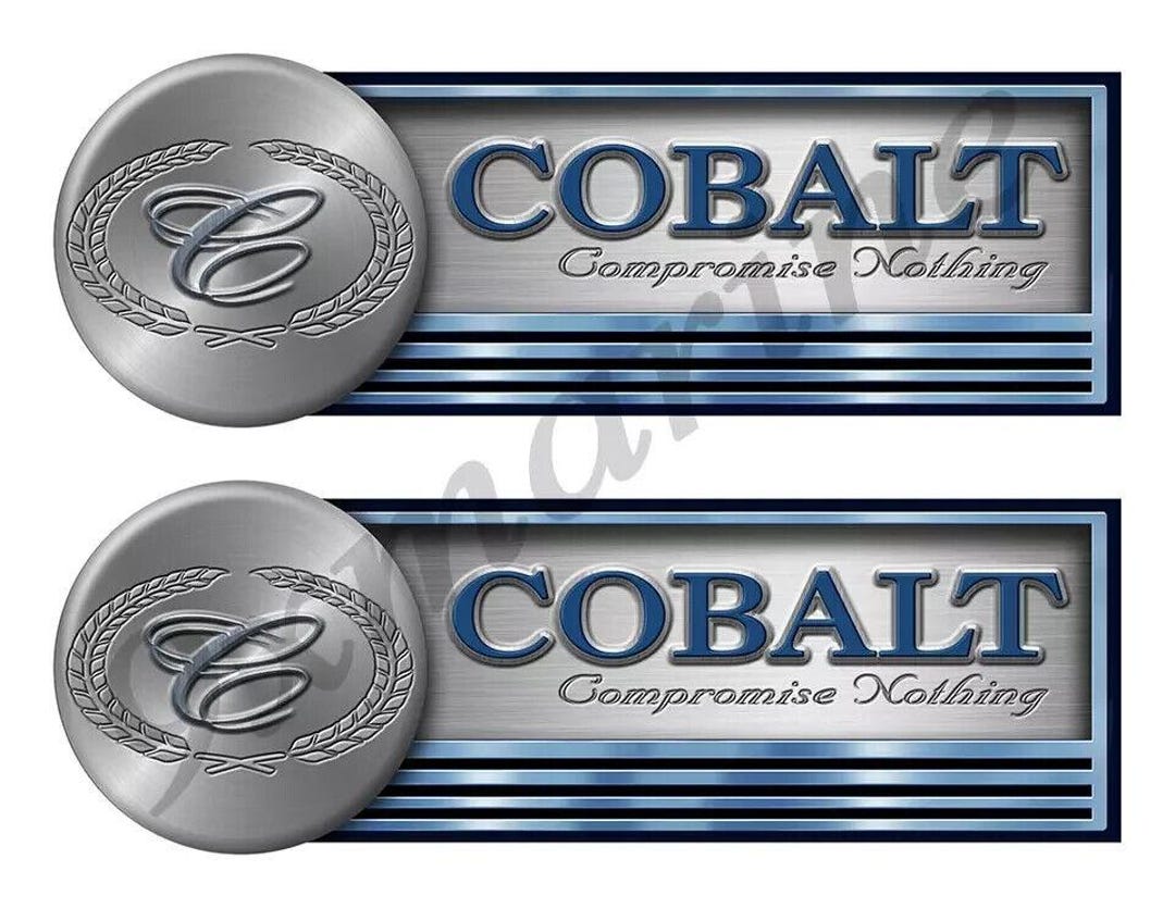 Cobalt Brushed Metal Vinyl Decal Boat Stickers 2 Pc Set, 10"x 3.5" - Etsy