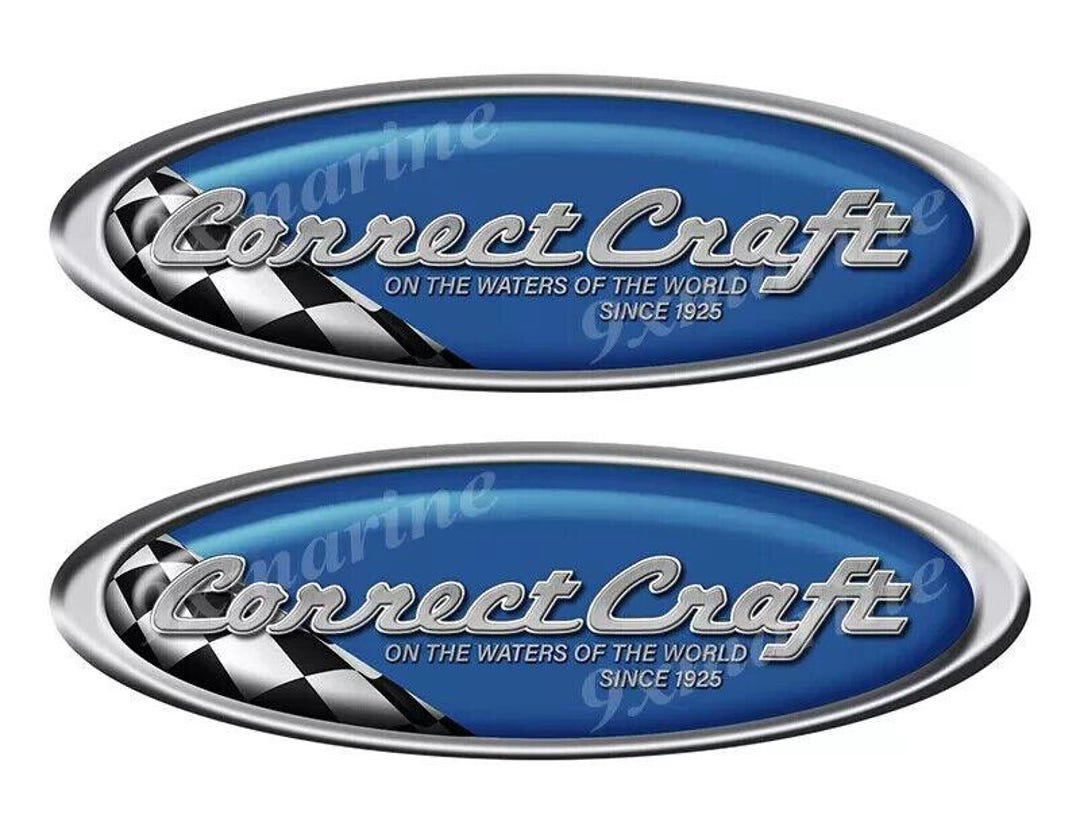 Two Correct Craft Vinyl Racing Oval Stickers, 10"long, Rendered to Look ...