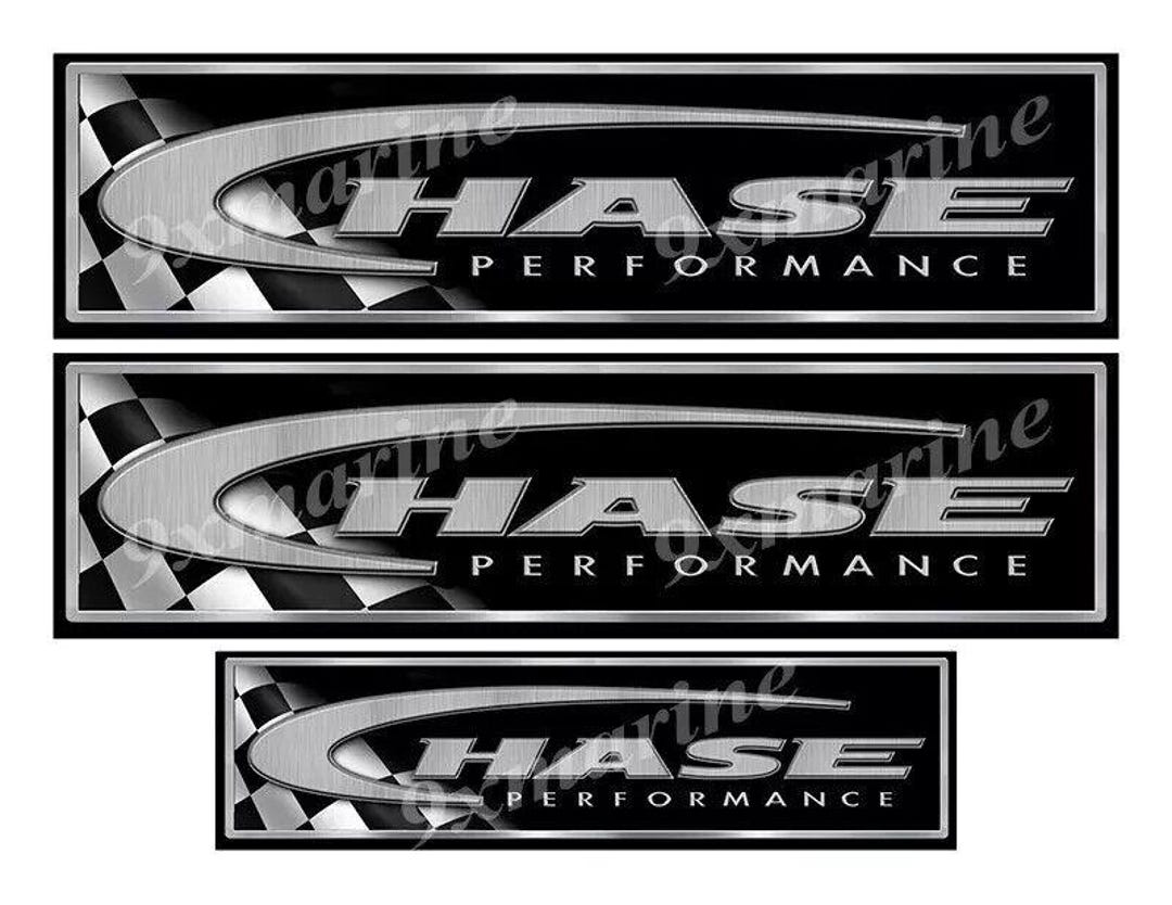 Chase Performance Name Plate Vinyl Decal Boat Stickers 3 Pc Set, 10", 7 ...