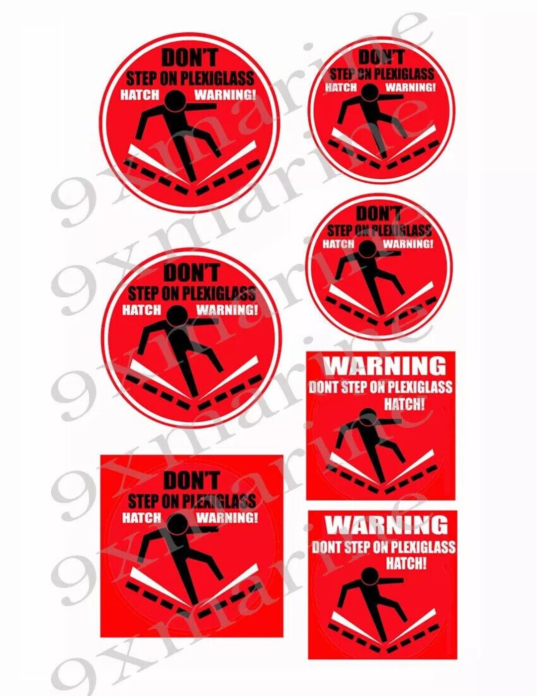 Don't Step on Plexiglass Hatch Warning Vinyl Decal Stickers 7 Pc Set - Etsy