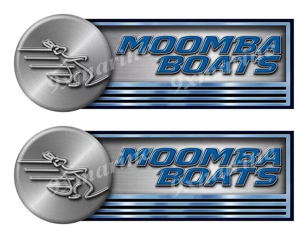 Moomba Boats Brushed Metal Vinyl Decal Boat Stickers 2 Pc Set, 10" X 3. ...