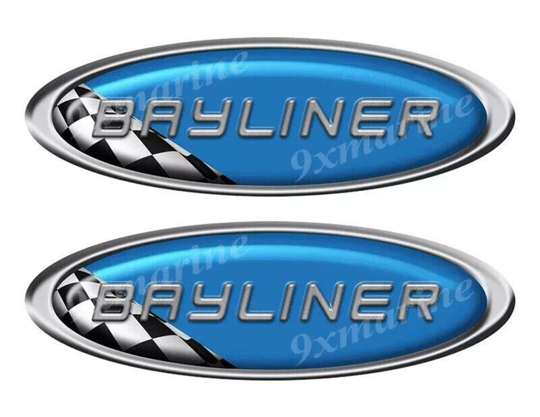 Two Bayliner Vinyl Racing Oval Stickers, Imitated 3d Appearance, 10" X ...
