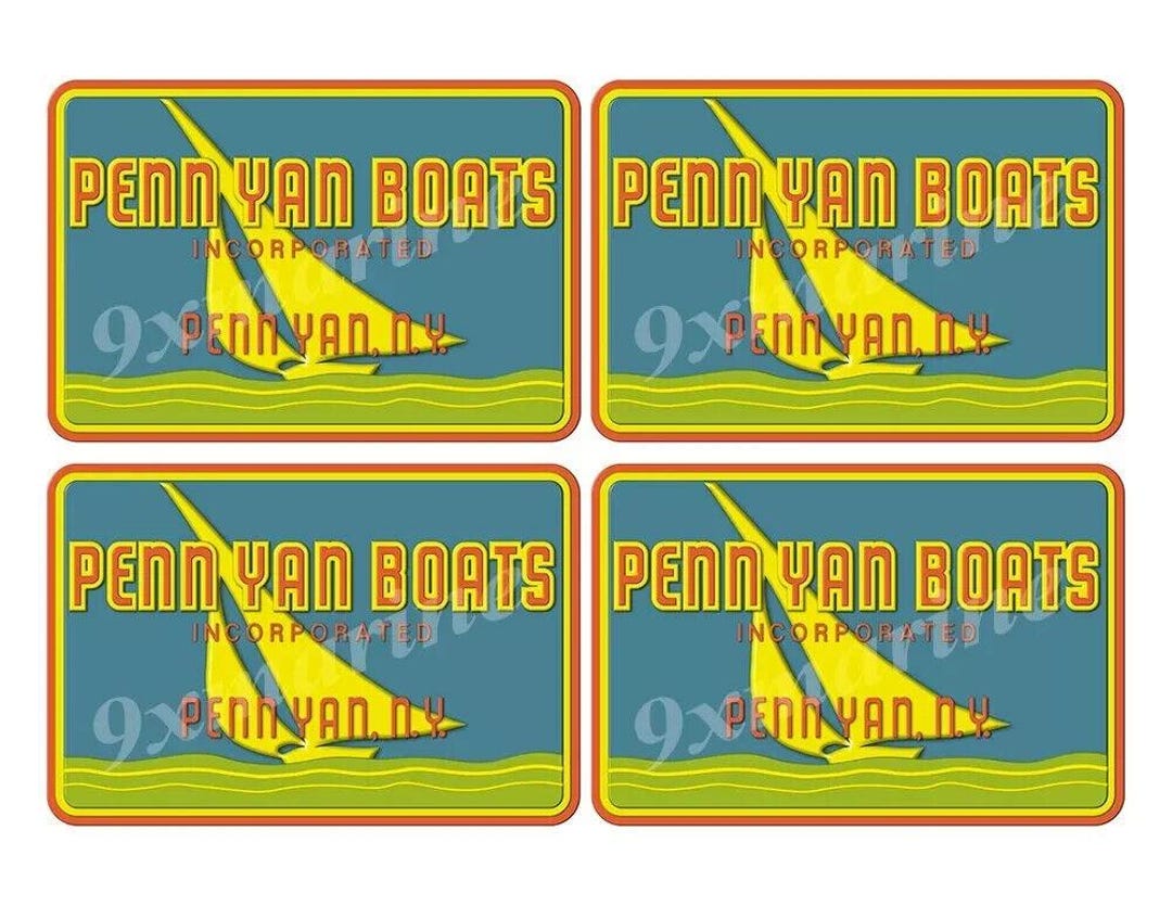 Penn Yan Vintage Vinyl Decal Boat Stickers 4 Pc Set, 5" X 3.5" - Etsy