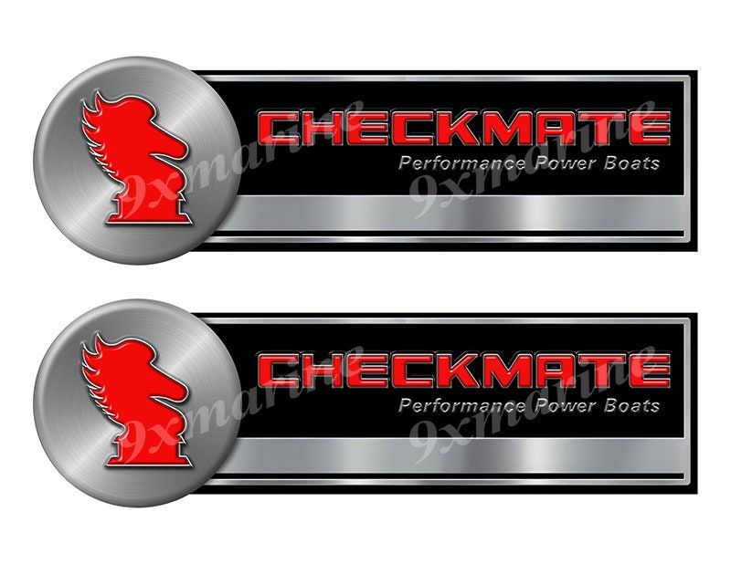 Two Checkmate 80s Classic Stickers 10 Long Each on Waterproof Laminated ...