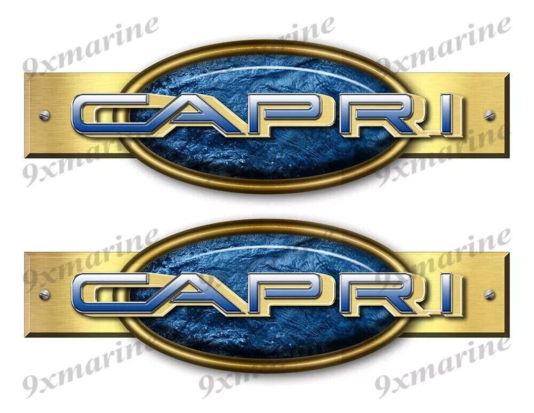 Capri Retro Vinyl Decal Boat Stickers, Set of 2, 10" X 3.5" - Etsy