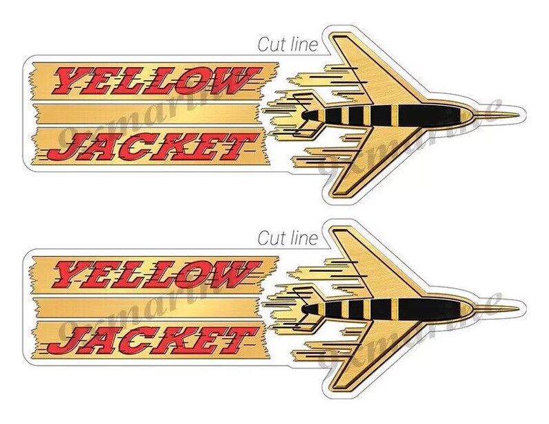 Yellow Jacket Airplane Vinyl Decal Boat Stickers 2 Pc Set, 10"x 3.5" - Etsy