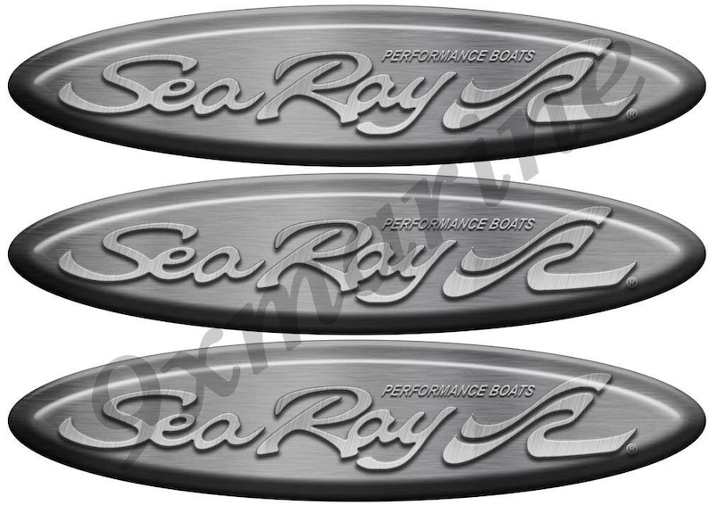 3 Sea Ray Boat decals. Brushed metal type | Etsy
