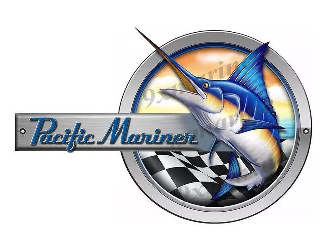 Pacific Mariner Marlin Round Vinyl Decal Boat Stickers, 10" X 6.5" - Etsy