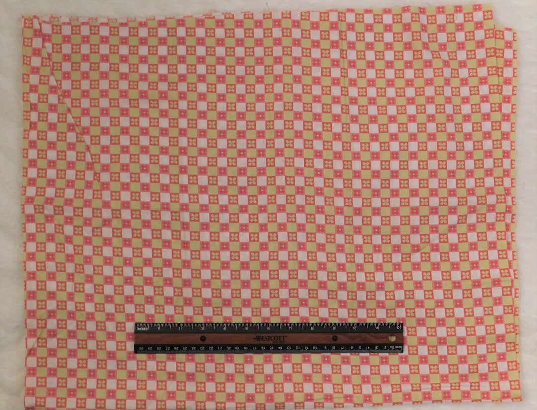 Destash- 2 Pieces of Pink and Lime Green Flower and Square Print Cotton ...