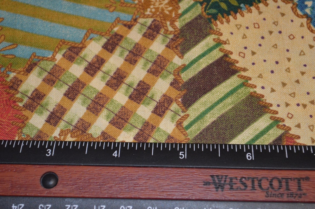Destash- 30 Vintage Fabric Rectangles in a Faux Patchwork Pattern (C-62 ...