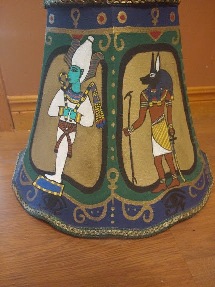 Egyptian Hand Painted Lamp Shade Gods Anubis Horus Sobek - Etsy New Zealand