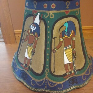 Egyptian Hand Painted Lamp Shade Gods Anubis Horus Sobek - Etsy New Zealand