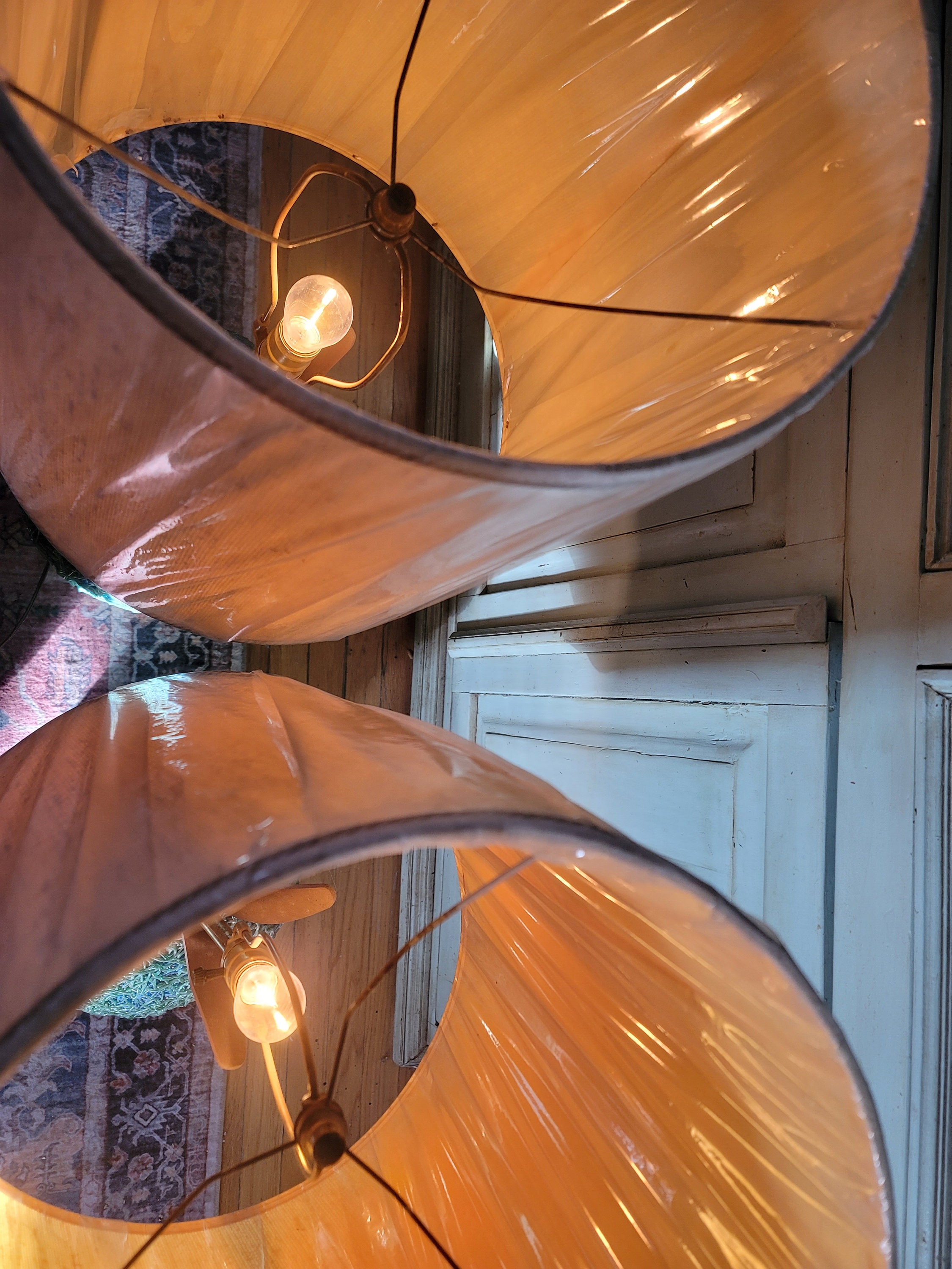 Mid Century Atomic Spun Lucite Blue Green Spaghetti Table Lamps and ...