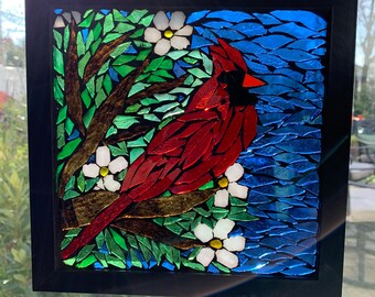Cardinal Stained Glass - Etsy