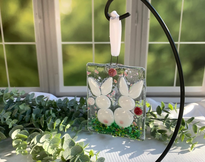 Fused Glass Bunny Suncatcher, Rabbit Suncatcher, Easter Bunny ...