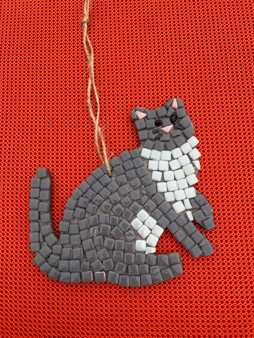 Mosaic Cat Kit, Gray and White Cat Art Kit - Etsy