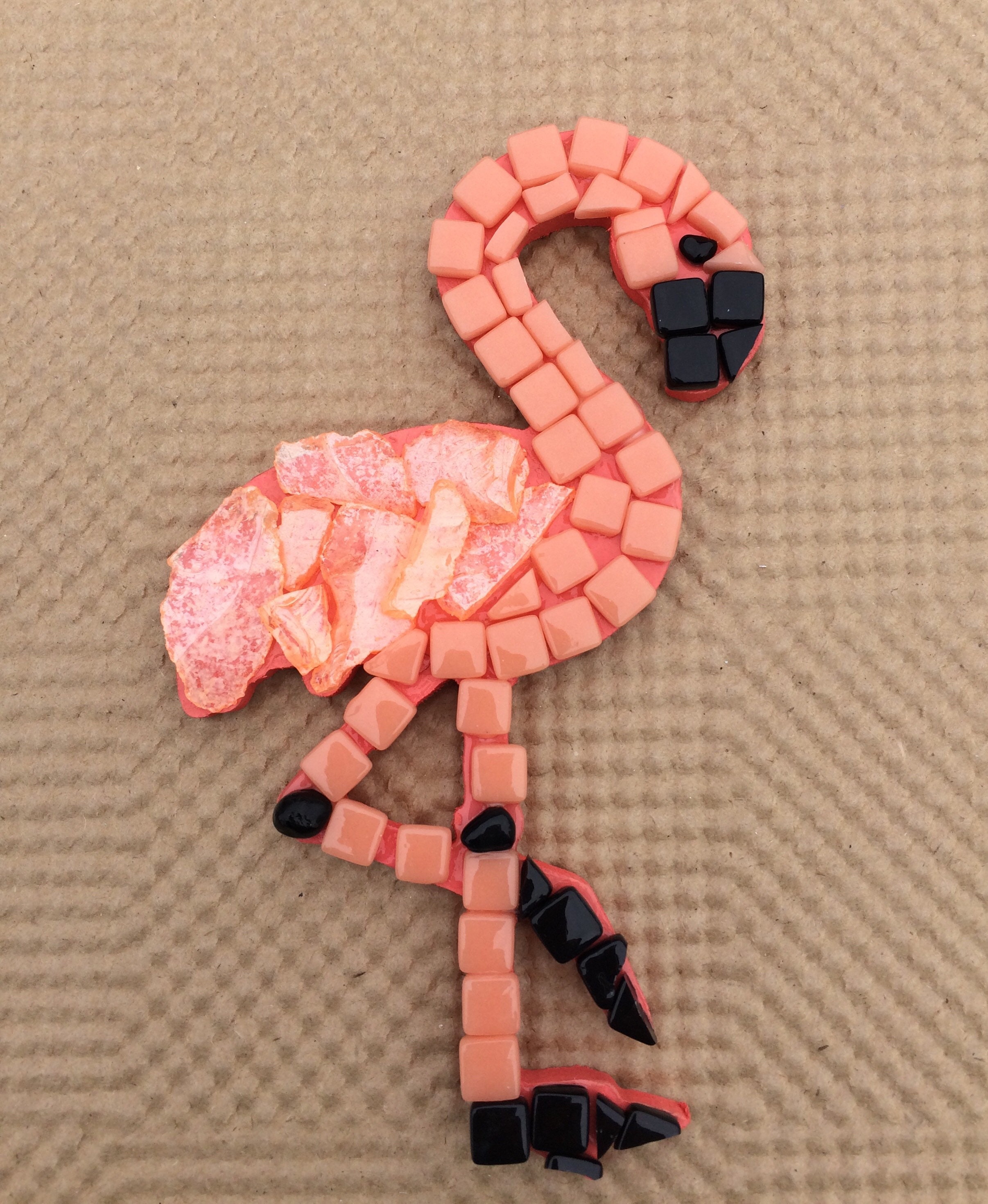 Flamingo craft kit mosaic flamingo kit kids craft kit art | Etsy