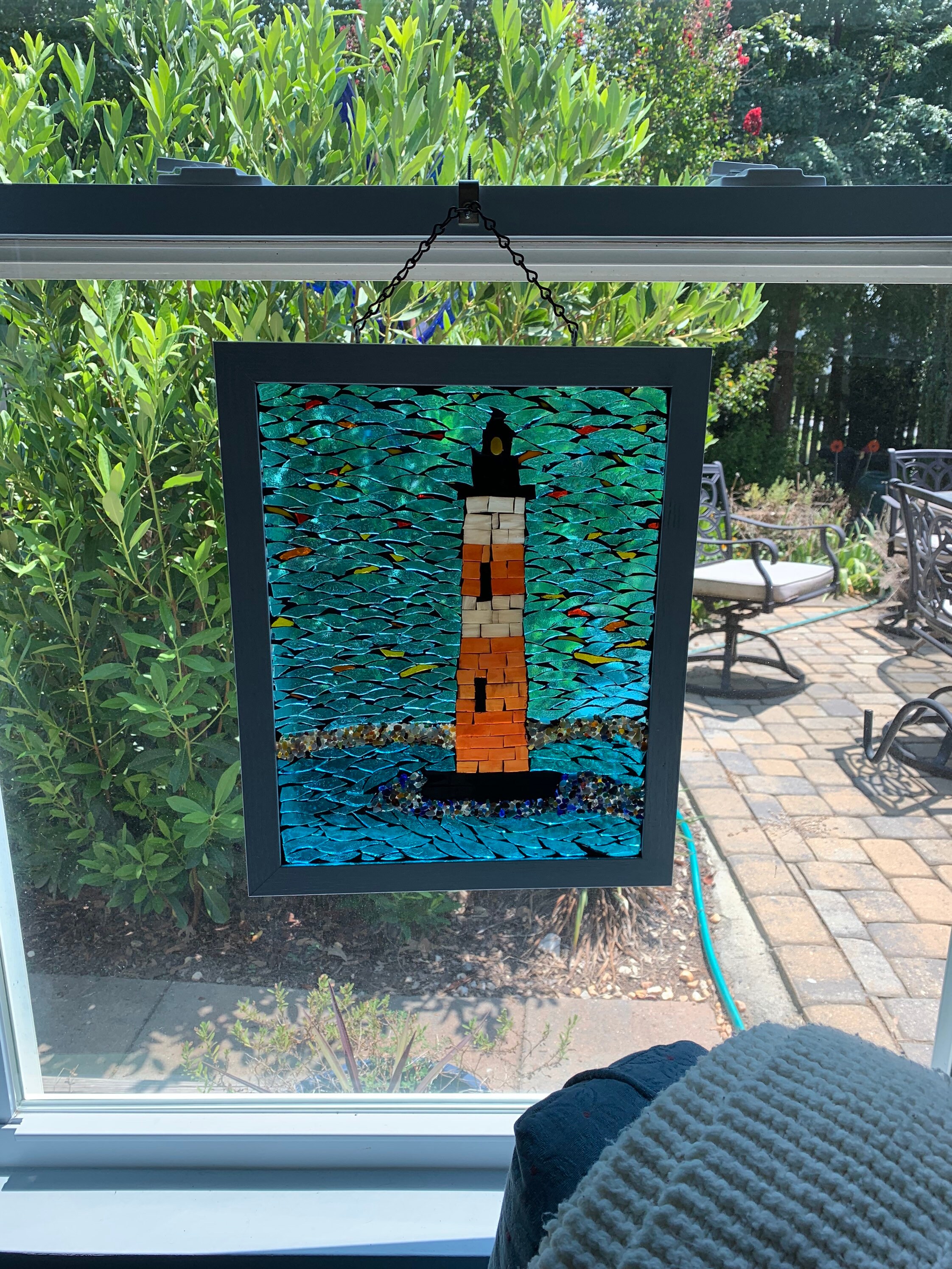 Lighthouse Suncatcher, Stained Glass Mosaic Lighthouse, Morris Island ...