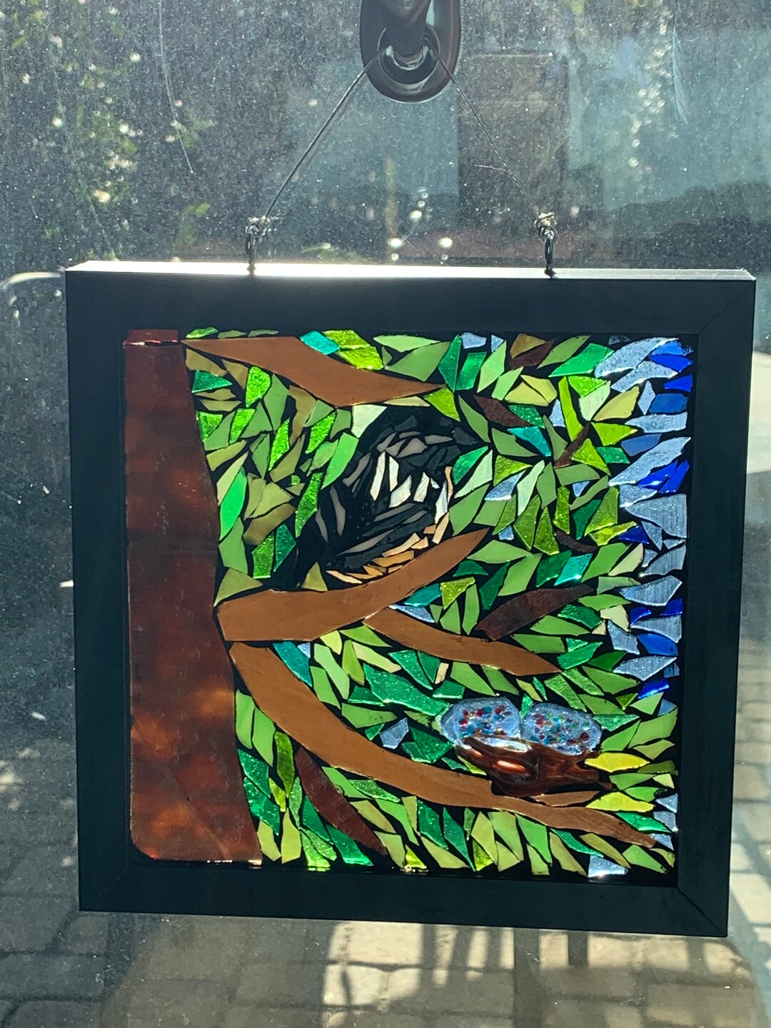 Mosaic Chickadee Stained Glass Suncatcher - Etsy