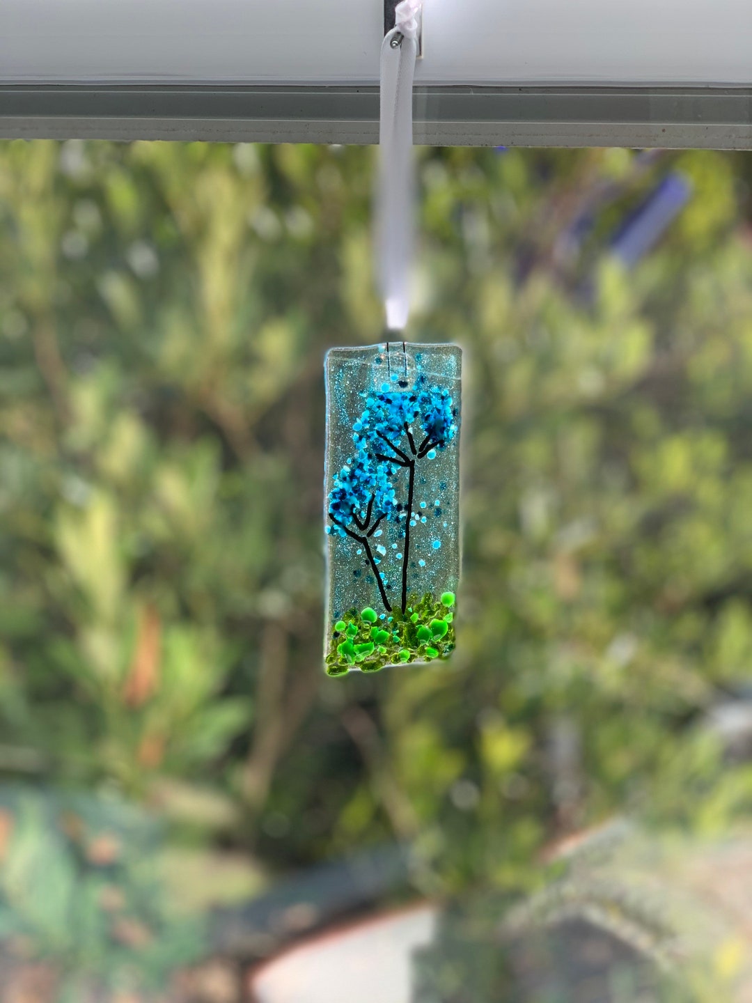 Blue Flower Suncatcher, Blue Agapanthus Suncatcher, Fused Glass Flower ...