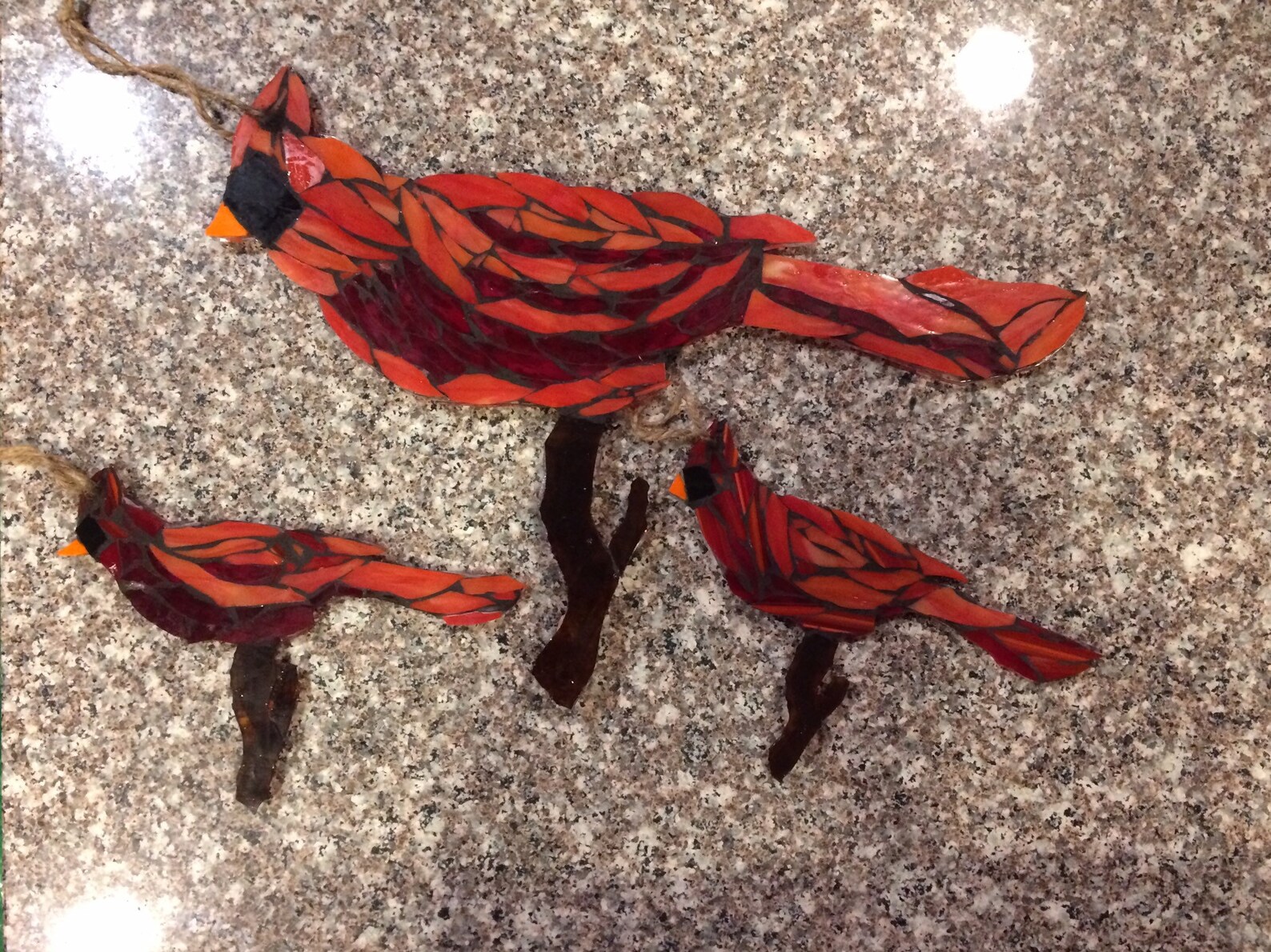 Small Stained Glass Cardinal Mosaic Suncatcher Cardinal Art - Etsy