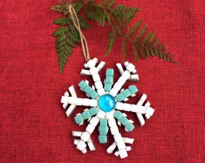 Mosaic Snowflake Ornament Kit, Childrens Craft Kit, Snowflake Ornament ...
