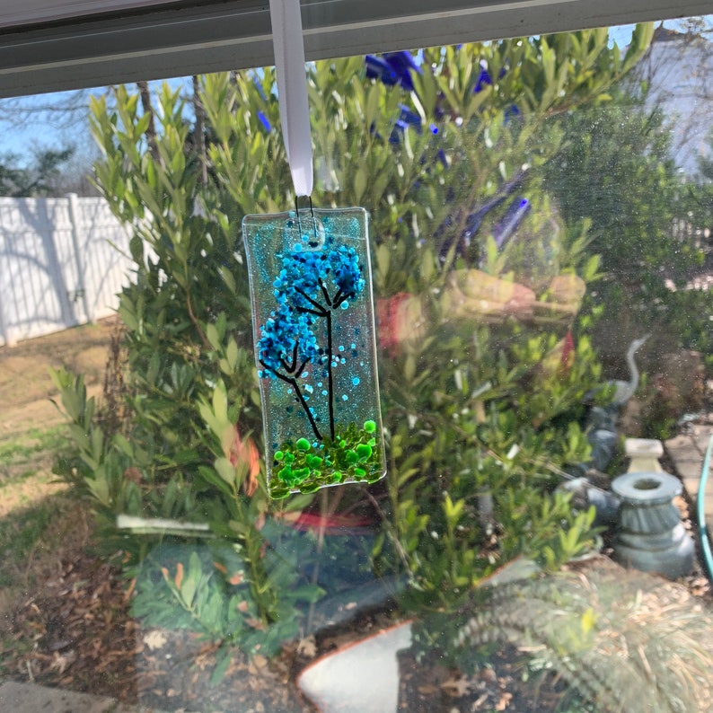 Blue Flower Suncatcher Blue Agapanthus Suncatcher Fused | Etsy