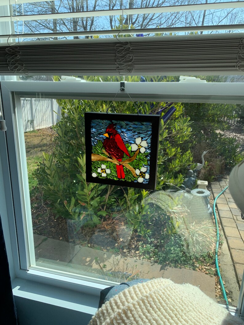 Stained Glass Mosaic Cardinal Suncatcher Cardinal Mosaic - Etsy