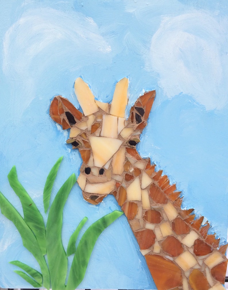 Giraffe Art Safari Nursery Giraffe Mosaic African Animal | Etsy