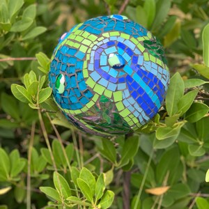 Stained Glass Mosaic Gazing Ball, Peacock Garden Decor - Etsy