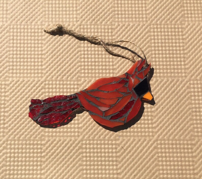Small Stained Glass Cardinal Mosaic Suncatcher Cardinal Art - Etsy