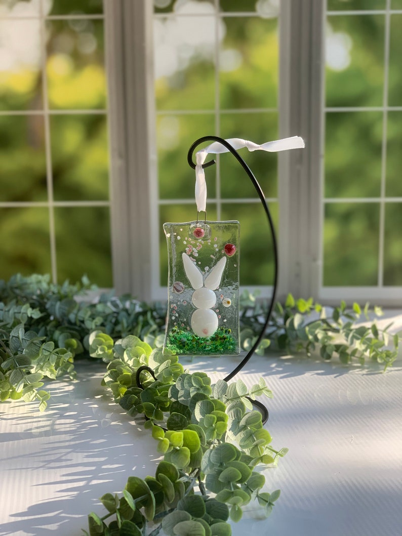 Fused Glass Bunny Suncatcher Rabbit Suncatcher Easter Bunny - Etsy