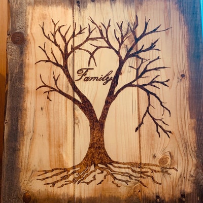 Custom Wood Burning Patterns: Leafy Tree // Easy Pattern Template ...