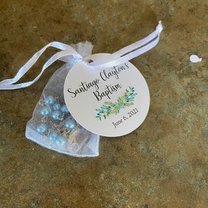 Round Baptism Tags With Greenery Personalized Baptism Favor Tags Girls ...