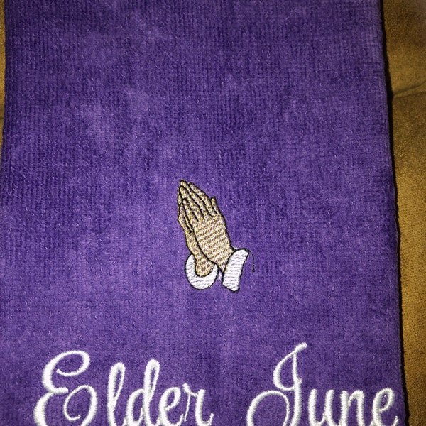 Personalized Embroidered Pastors Towels With Praying Hands, Clergy ...