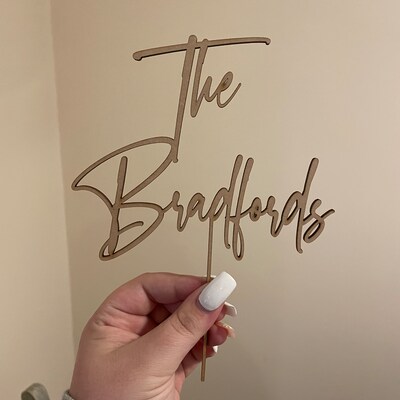 Personalized Wedding Cake Topper / Script Cake Toppers for - Etsy