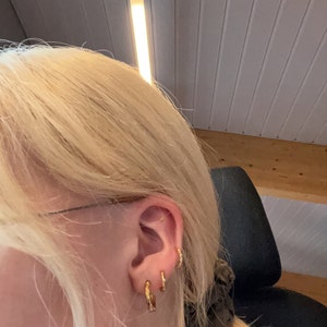 Hollow Flower Huggie Hoop 6mm Hoop Tragus Hoop Rook Hoop - Etsy UK