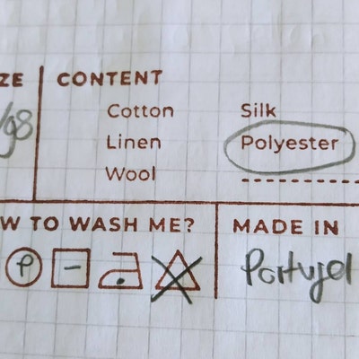 Stamp for Garment Tags With Fiber Content and Care Instructions, Size ...