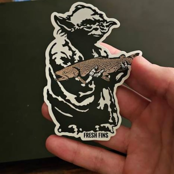 Cowboy Fly Fishing Sticker, Western Sticker, Trout Sticker, Rifle ...