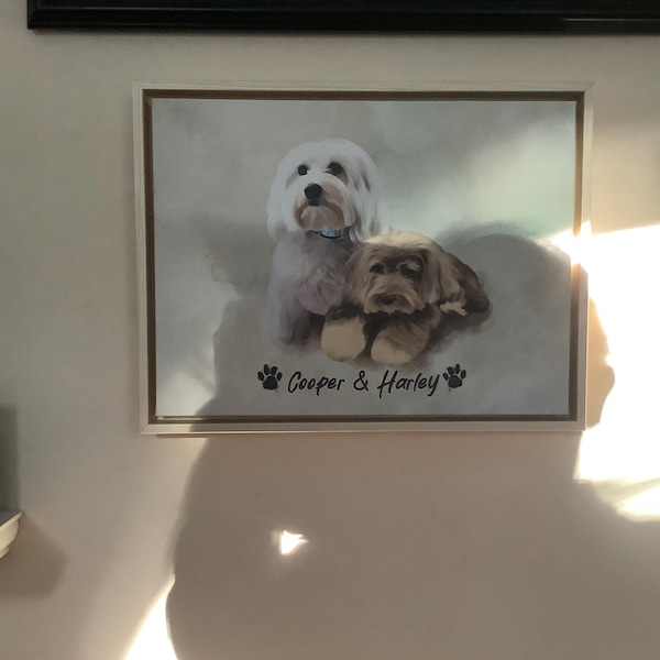 Custom Memorial Pet Drawing, Pet Portrait From Photo, Painting ...