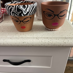 4 Inch Breast Cancer Awareness Terracotta Face Planter Pots - Etsy