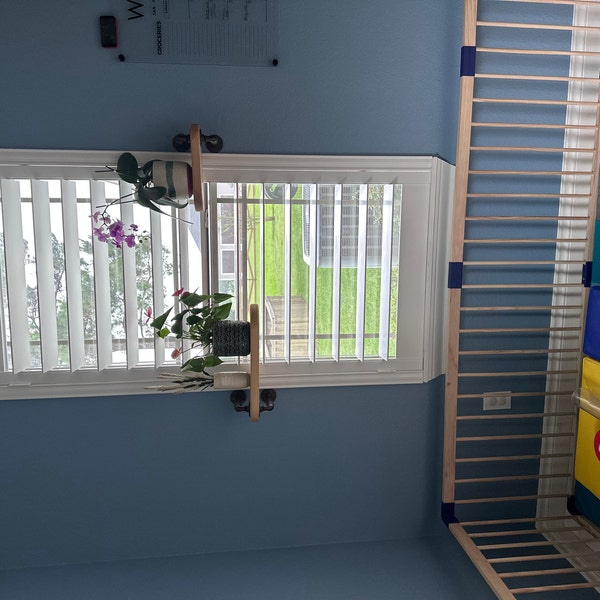 Swivel Shelf With Drip Groove for Window or Wall, Industrial Pipe Shelf ...