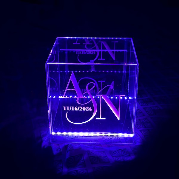 Personalized Engraved Wireless LED Light Handmade 10" Acrylic Bar ...