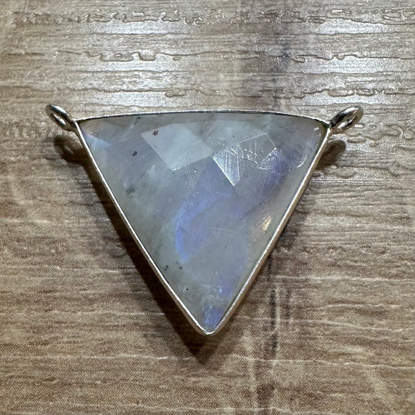 Natural Rainbow Moonstone Triangle Briolette 925 Sterling Silver Gold ...