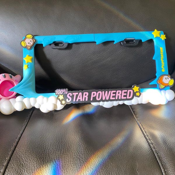 3D Printed Kirby License Plate Frame: Kawaii Car Accessory - Etsy