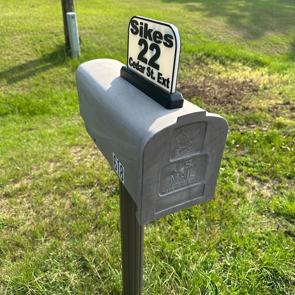 Personalized Mailbox Address Plaque: Top Mount, 2-sided 11 Wide 5 Tall ...